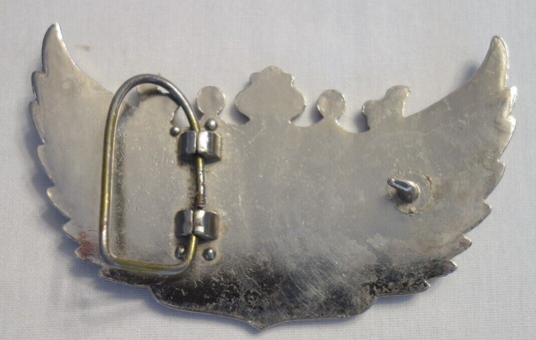 "Famous" Silver Winged Cadillac Crest Belt Buckle Adu… - Gem