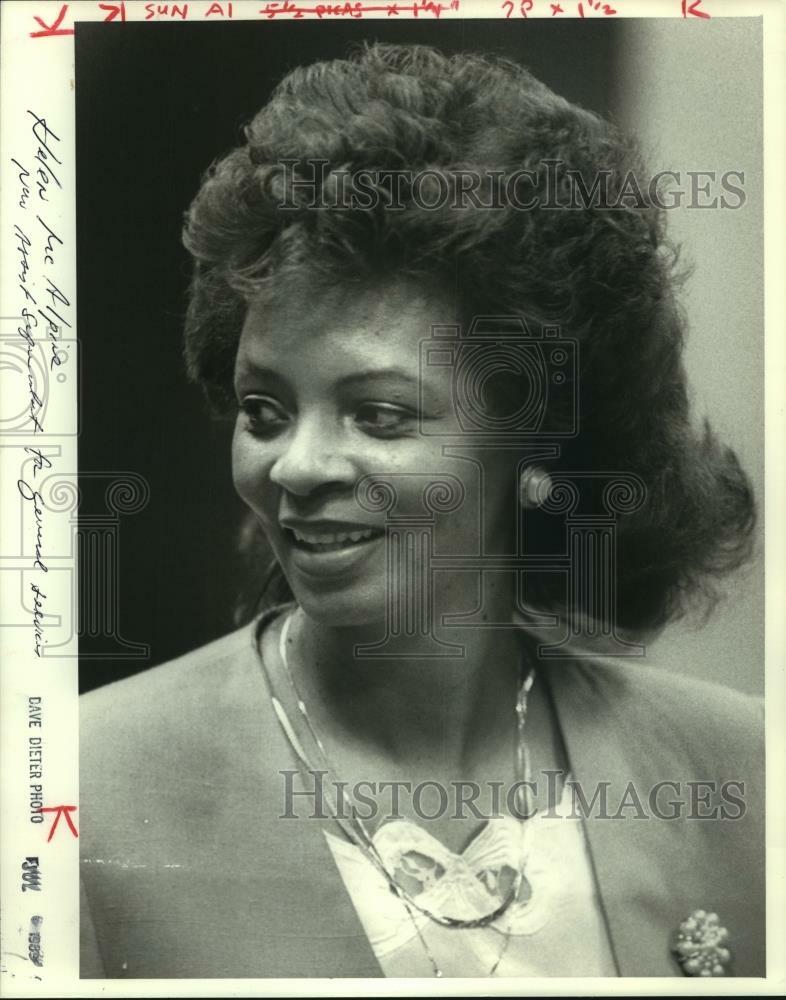 1989 Press Photo Helen Tinker McAlpine, Huntsville Board of Education ...
