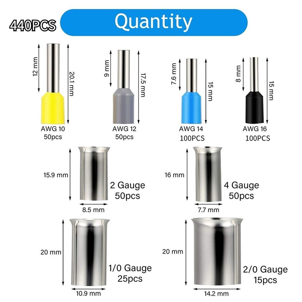 440/390x Cold Pressed Crimp Connectors Electrical Wire Terminal End ...