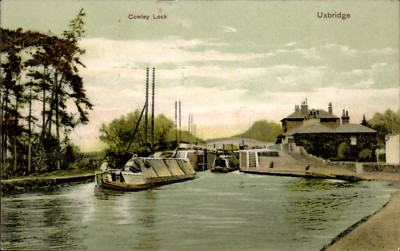 Uxbridge. Cowley Lock by Pewsey, Uxbridge. Canal Barge. | eBay UK