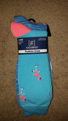 3 Pairs George Fashion Crew Socks 6-12 | eBay
