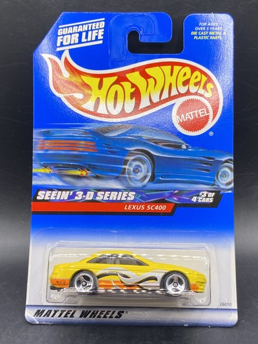 Hot Wheels Seein' 3-D Lexus SC400 #11 Yellow Collectible Toy Car 3 ...