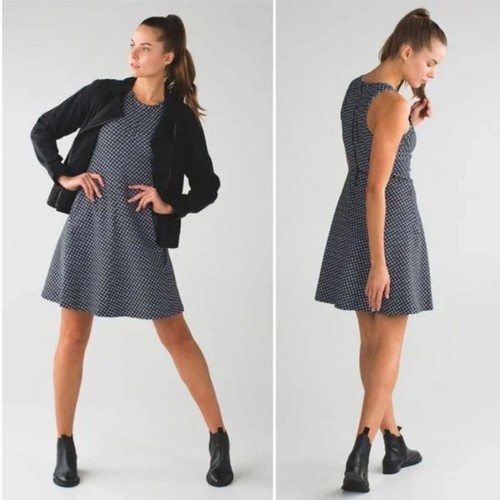 Lululemon &go 'Til Dawn Dress Deep Dive Black Grey Womens 4 Small | eBay