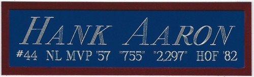 HANK AARON ATLANTA BRAVES NAMEPLATE FOR YOUR AUTOGRAPHED Signed ...