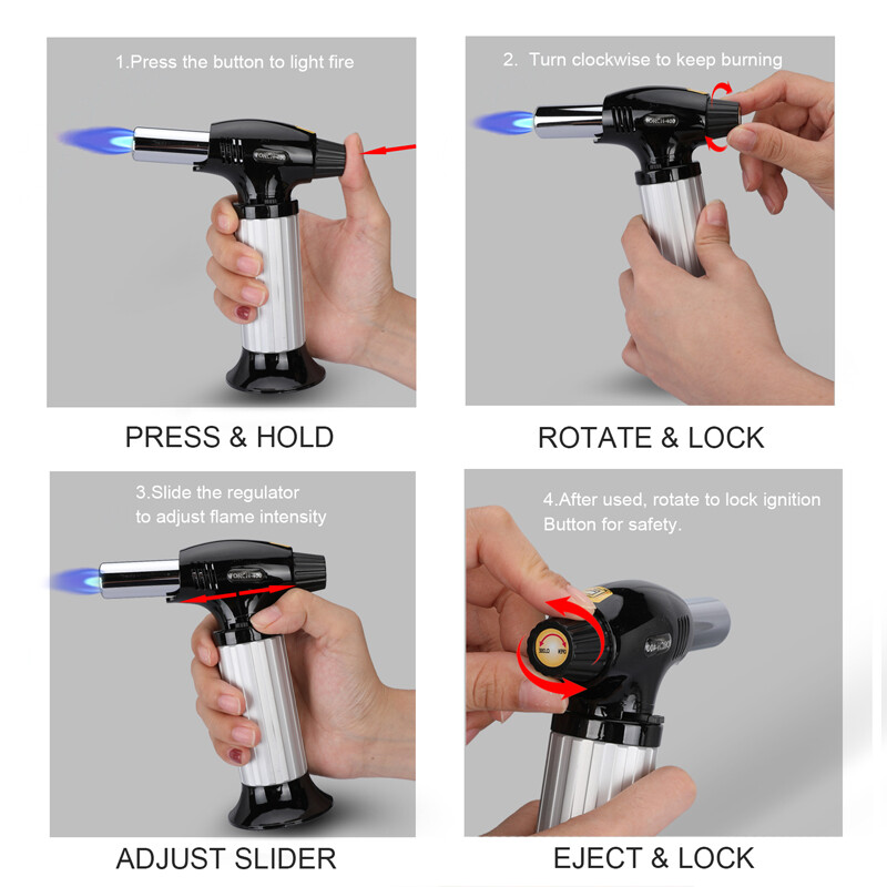 1/2pc Refillable Gas Micro Mini Torch Cigar Lighter Soldering Welding ...