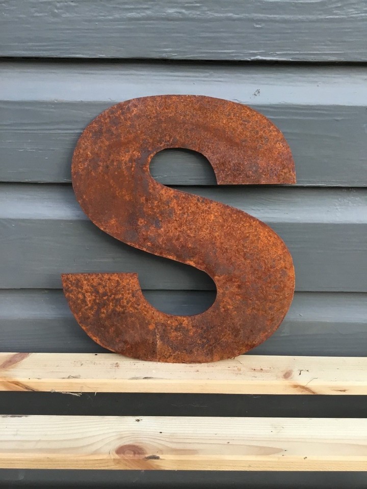 10 Inch rusty metal letters and numbers shop sign home COMBINED POSTAGE ...