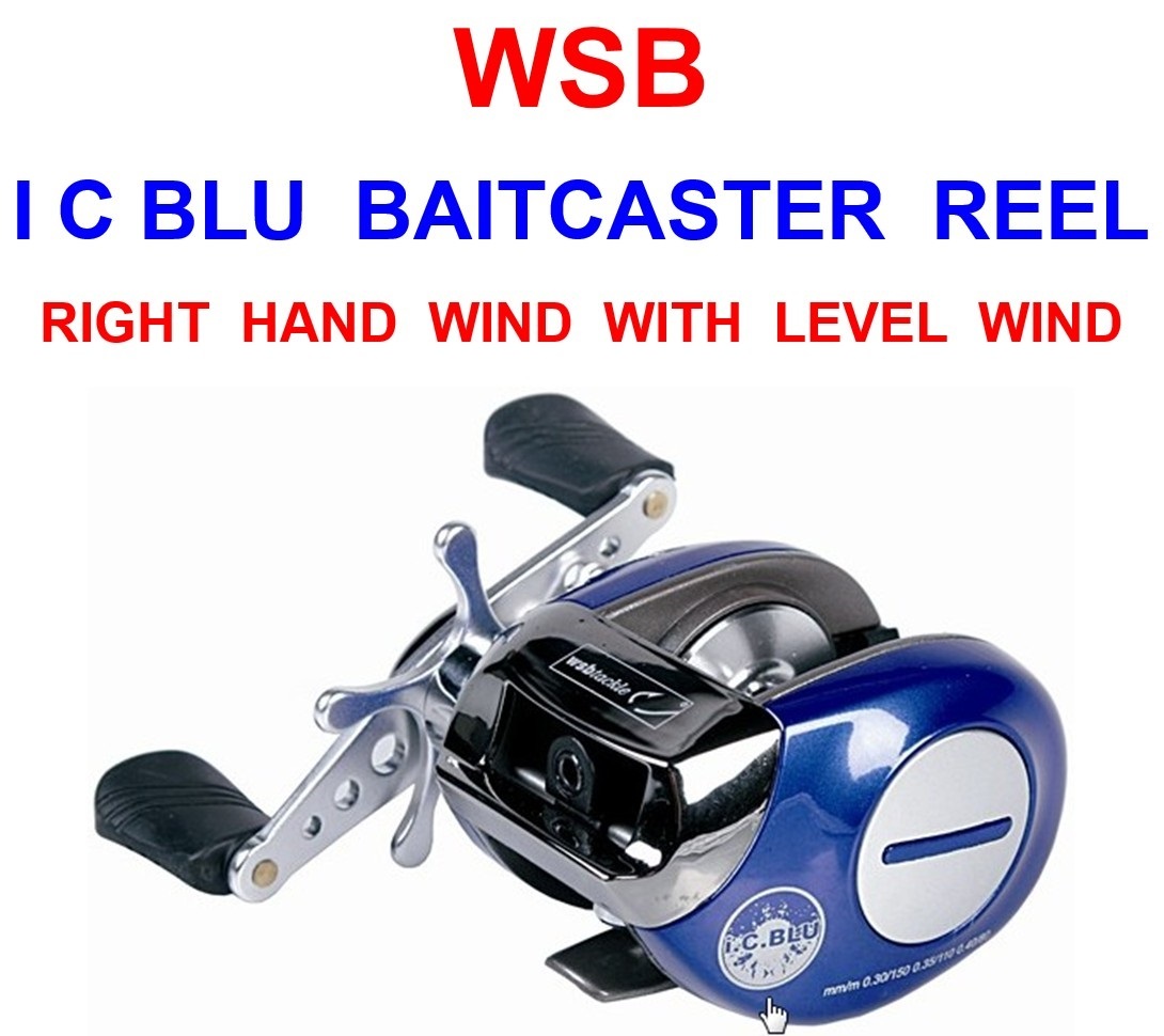 WSB I C BLU BAITCASTER REEL PIKE JIG SPIN JERK BAIT SPINNING FISHING ...