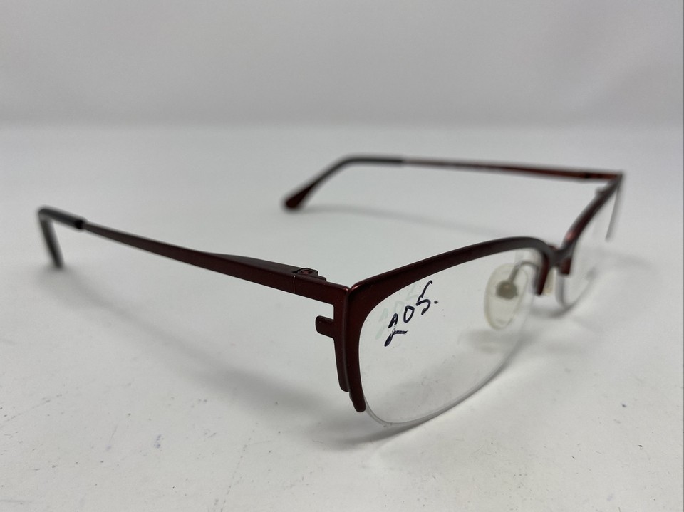 Fendi Italy F995 538 55-16-135 Burgundy Metal Half Rim Eyeglasses Frame ...