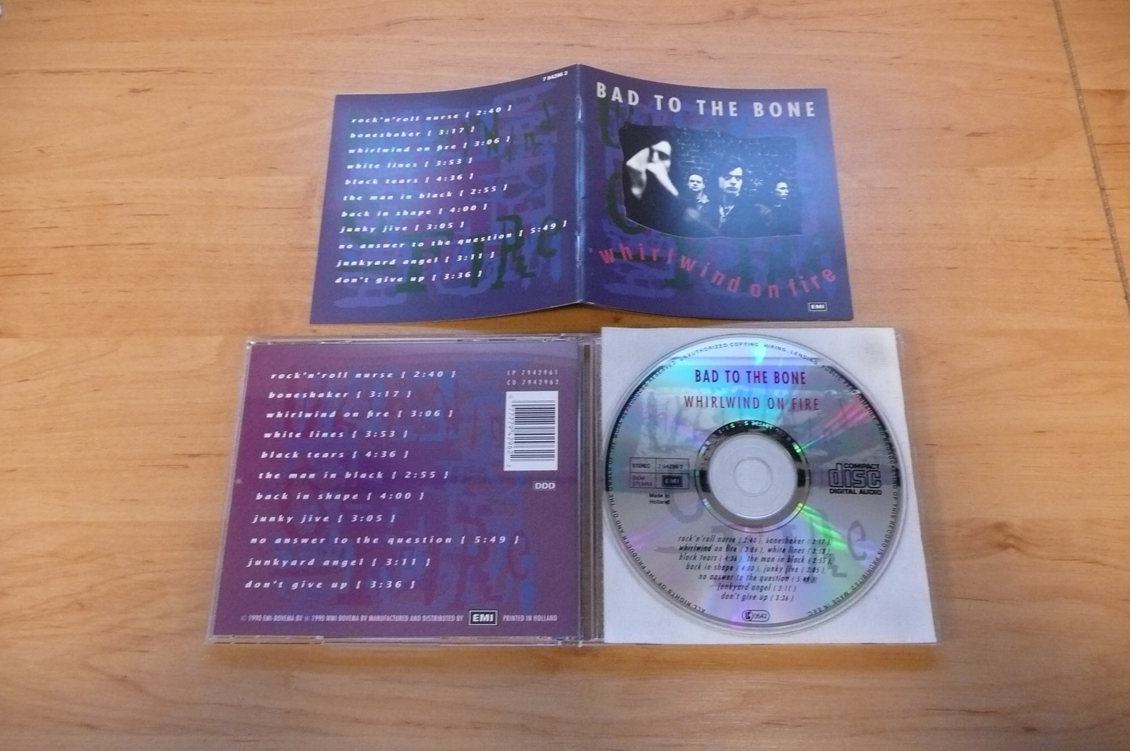 @ CD BAD TO THE BONE - WHIRLWIND ON FIRE / EMI-BOVEMA 1990 ORG /BLUES ...