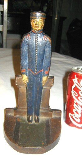 ANTIQUE ART DECO C.J.O. JUDD CAST IRON HOTEL VALET BELL HOP STATUE DOOR ...