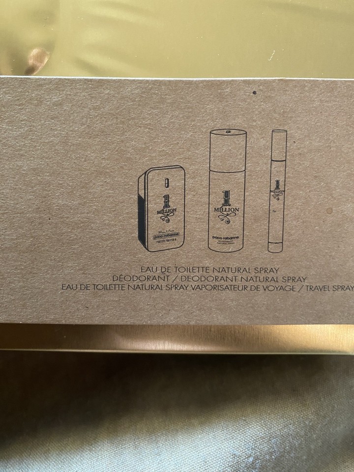 Paco Rabanne 1 Million Gift Set 50ml Fragrance, Deo Spray and 10ml EDT ...
