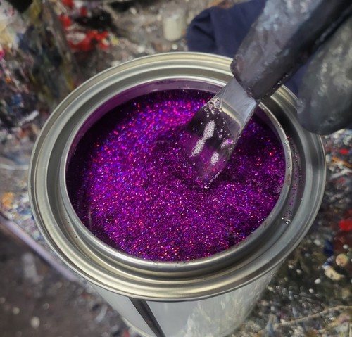 1L 2K Fuschia Holographic METAL FLAKE Gloss 2K Acrylic Clear Lacquer ...