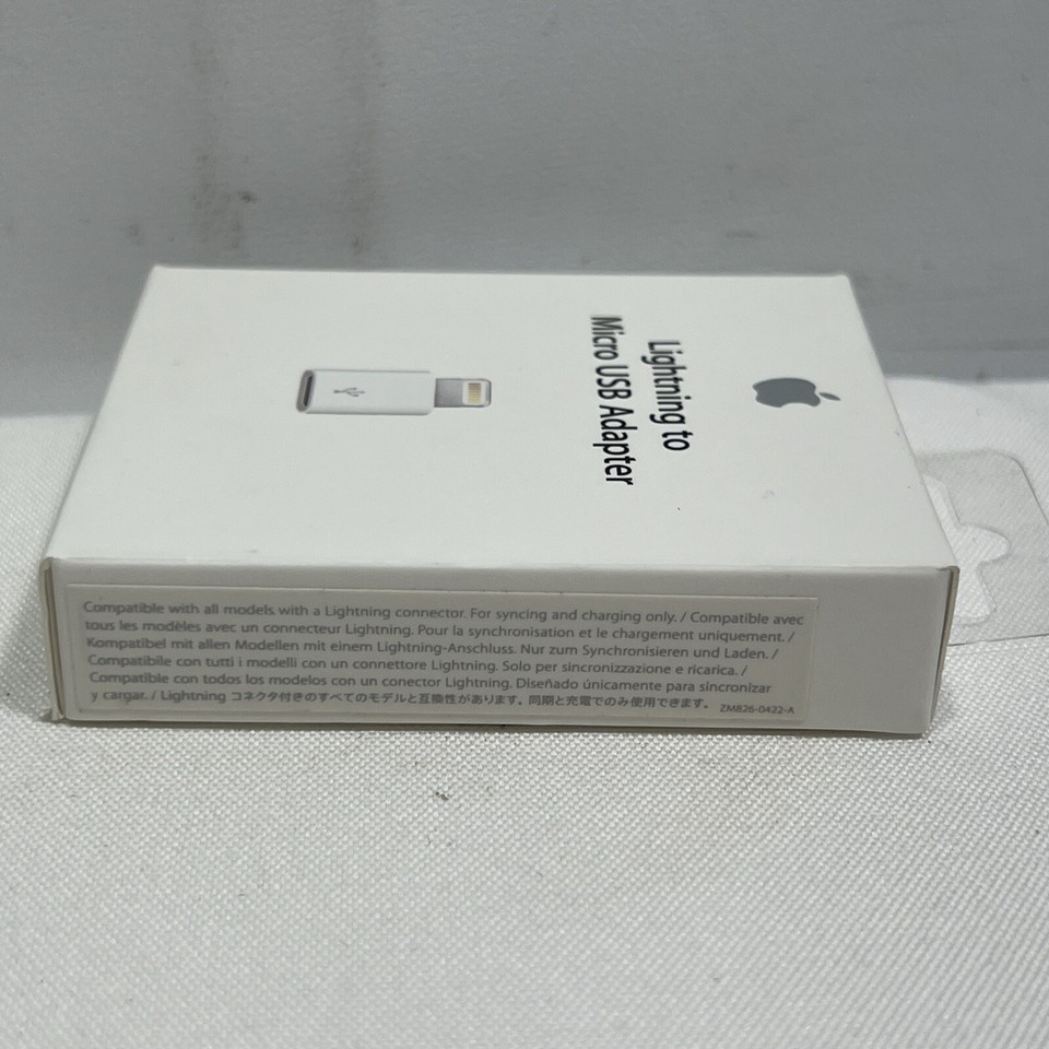 Apple OEM Lightning-to-Micro USB Adapter, White, MD820ZM/A ~ NEW SEALED ...