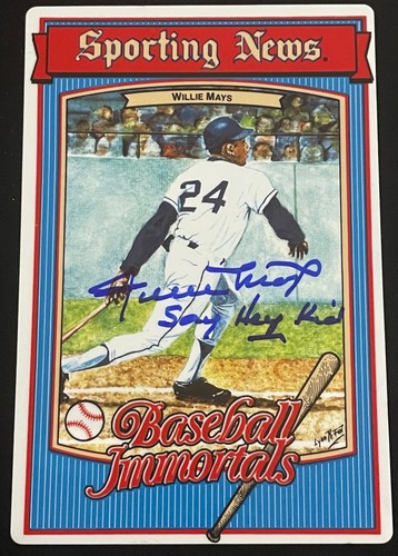 Willie Mays "SAY HEY KID inscription" Autographed Signed 4x6 Trading ...