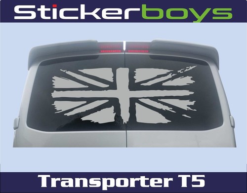 VW Transporter Rear Door Decal Union Flag in Silver Sticker Graphic ...