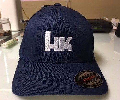 HK Heckler & Koch Logo Embroidered Flexfit Ball Cap Hat Black, Olive or ...