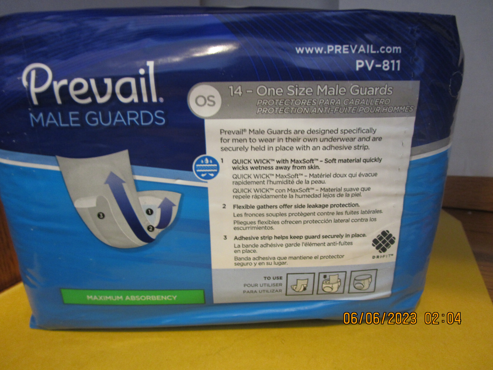 Prevail Daily Male Guards Incontinence Pads, 14 Count - 1 Pack (PV811 ...