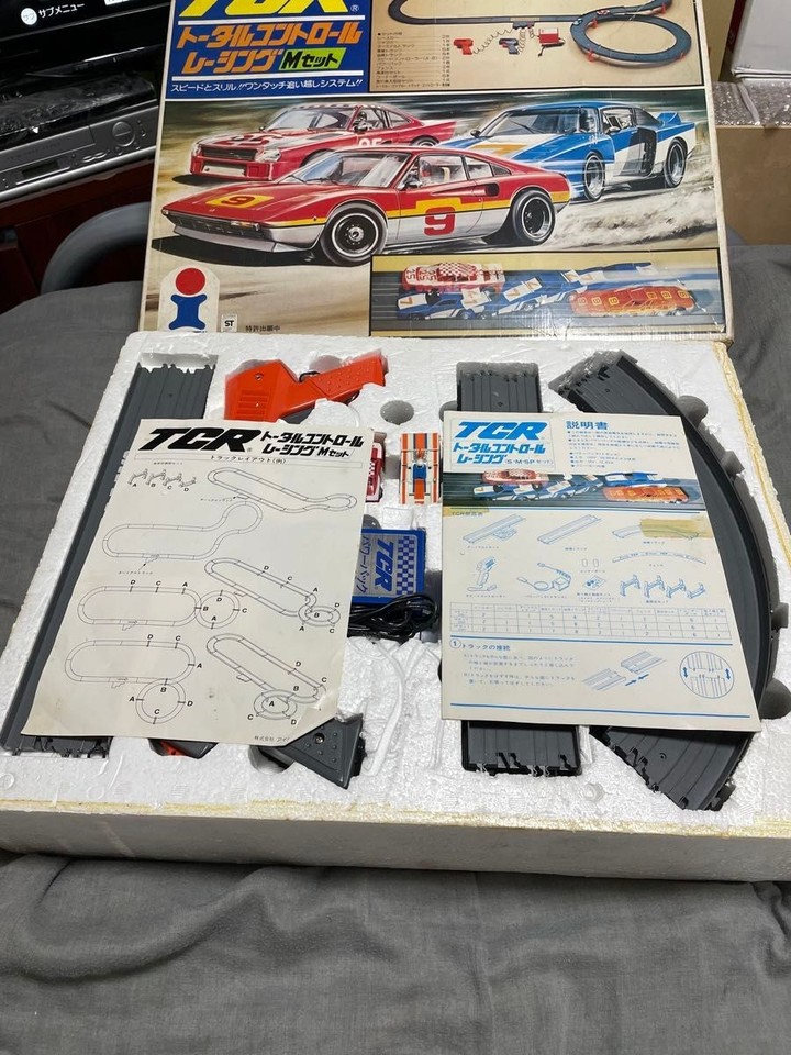 Slot Car HO TCR Total Control Racing M Set Ideal Near Unused with Box ...