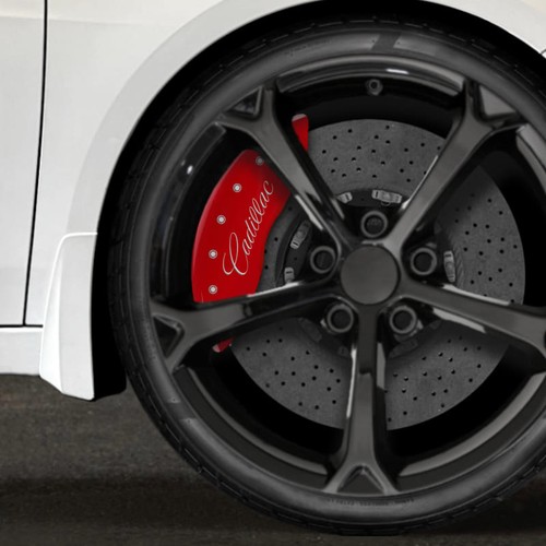 Red MGP Caliper Covers w/Cursive Style fits 2007-2020 Cadillac Escalade ...