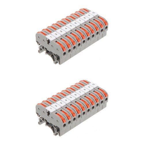 2 Pieces Terminals Connecting Quick Din Rail Connectors Electric Cable ...