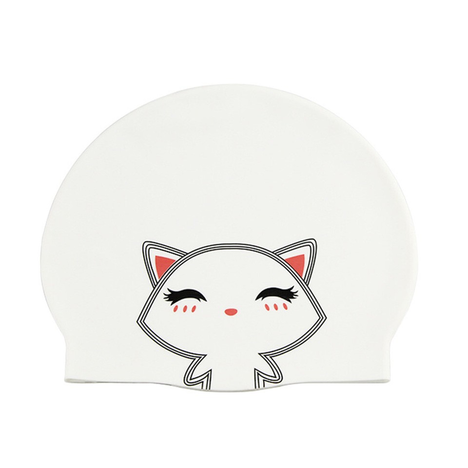 AU Silicone Swimming Cap Cartoon Cute Women Adult Swim Pool Waterproof ...