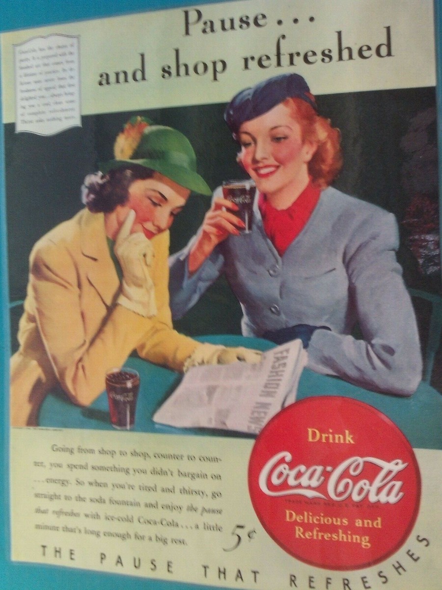 Antique 1940 Cocacola Advertisement