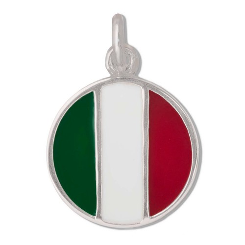 Italy Italian Enamel Flag Bandiera D'Italia 925 Sterling Silver Charm ...