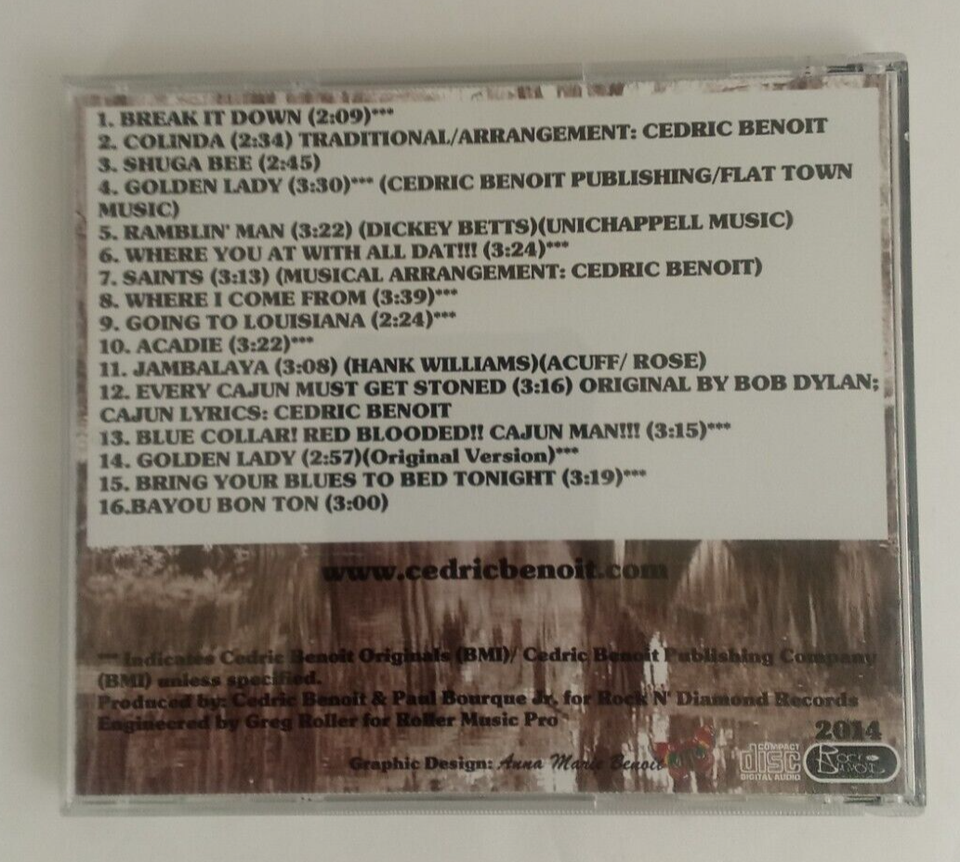 Cedric Benoit Blue Collar Red Blooded Cajun Man CD | eBay