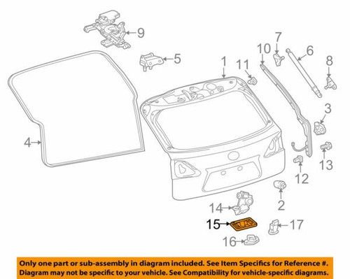 69321-48030 Toyota Cover, back door lock 6932148030, New Genuine OEM ...