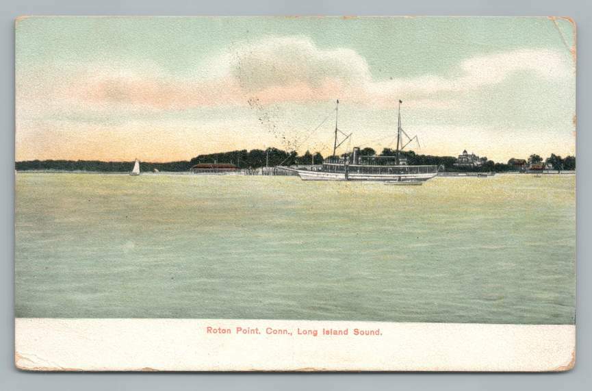 Roton Point CT Long Island Sound Ship Postcard American News 1908 | eBay