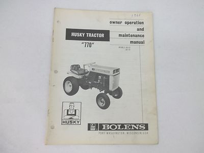 Bolens Model 770 161-01 & 160-01 Tractor Owners Operation and ...