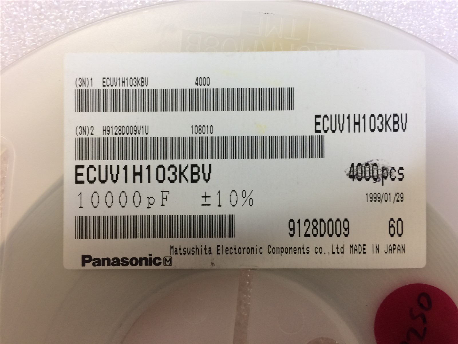 ECU-V1H103KBV PANASONIC CAP 0.01uF 50V X7R 10% Pad SMD 100 PIECES | eBay