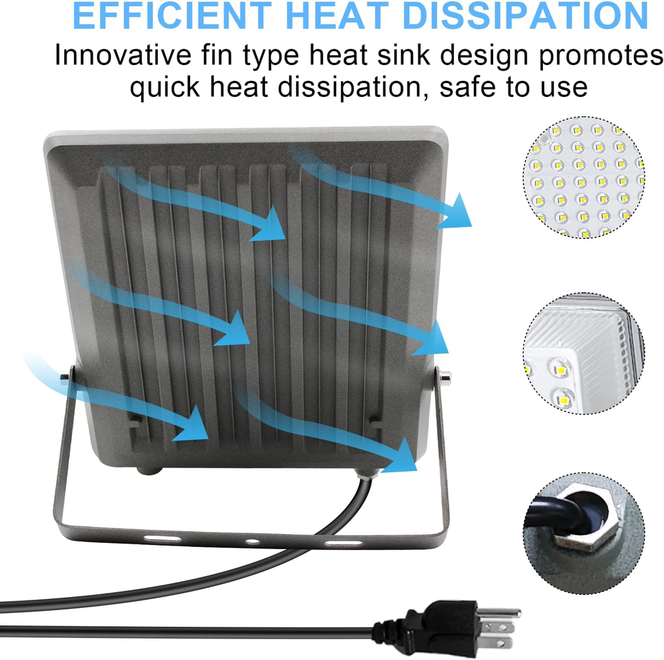 2 Pack 200W LED Flood Light Outdoor, Exterior Flood Lights, Outdoor ...