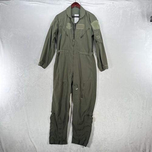 Vtg USAF Air Force Flight Suit Coveralls Men 40R Military Green CWU-27P ...