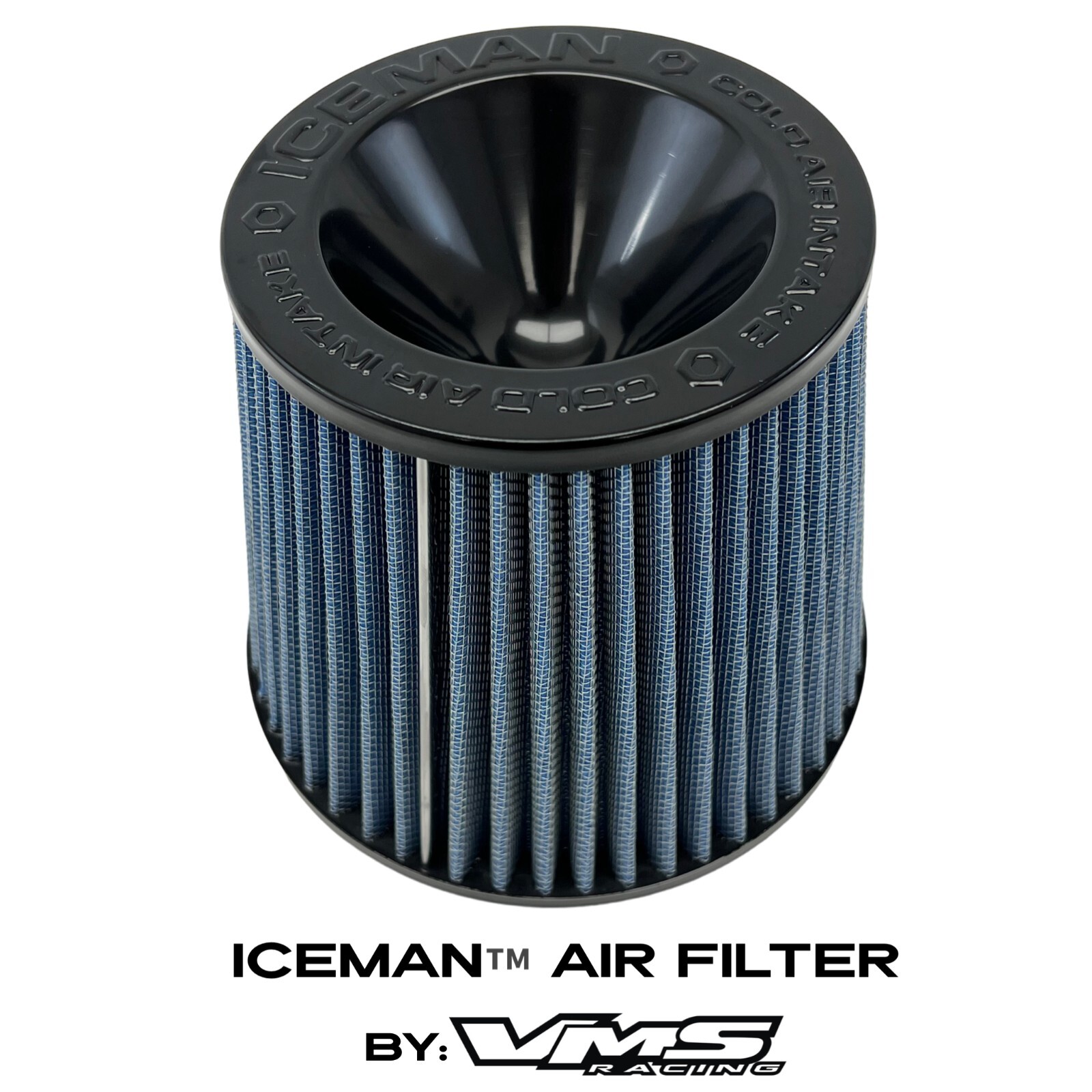 ICEMAN VMS RACING BLUE 3" HIGH FLOW AIR FILTER FOR HONDA CIVIC CRX DEL ...