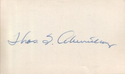 Thomas Abernethy Autographed Index Card Mississippi Politician D.98 | eBay