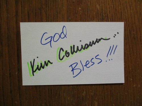 KIM COLLINSWORTH ("Baywatch"/Kimm Collinsworth) Signed 3" x 5" Index ...
