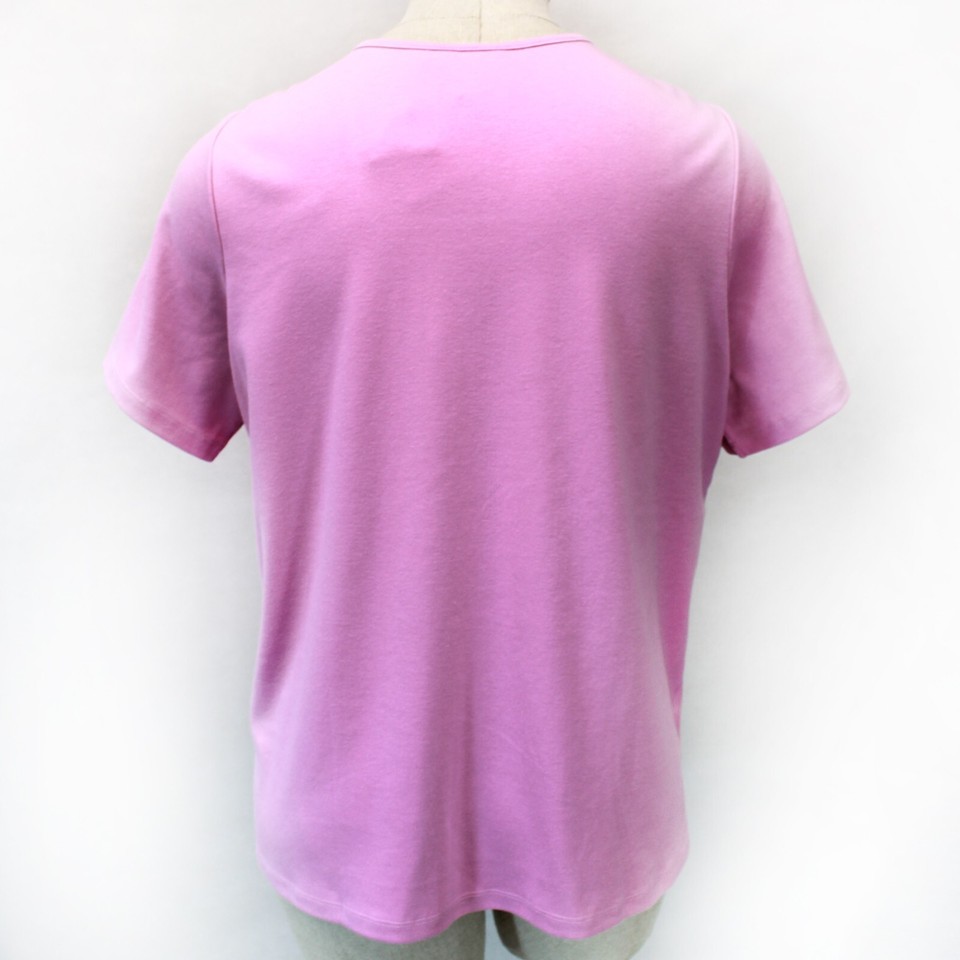 Quacker Factory Plus Lavender Square-Neck Shine Neck Details Top Tee 2X ...
