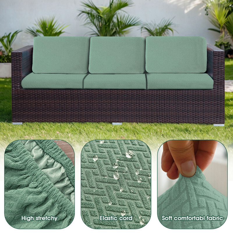 2Pcs Stretch Patio Cushion Covers Outdoor Cushion Cover Replacement ...