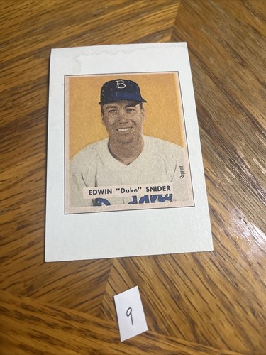 1989 Bowman Baseball EDWIN DUKE SNIDER 1949 Reprint Insert Brooklyn ...