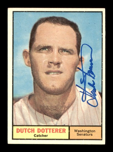 Dutch Dotterer Autographed Signed Auto 1961 Topps Card #332 Senators ...