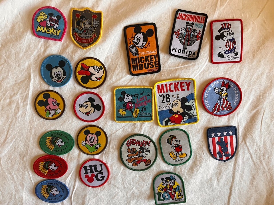 21 pc Vintage Style Disney Sew On Patches - Mickey Mouse, Minnie ...