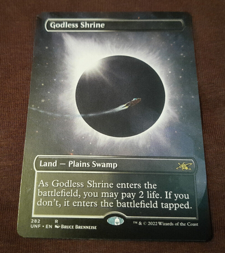 Magic the Gathering: Godless Shrine - Borderless - Unfinity - RARE ...