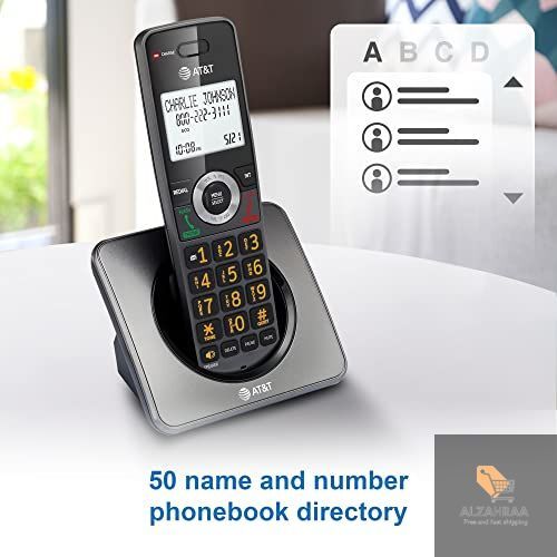 AT&T Cordless Home Phone 2 Handsets Call Block Caller ID Duplex ...
