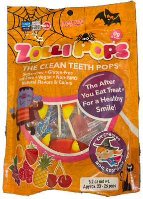 ZOLLI POPS CLEAN TEETH POPS Sugar Nut Gluten Free VEGAN Lollipop Candy ...