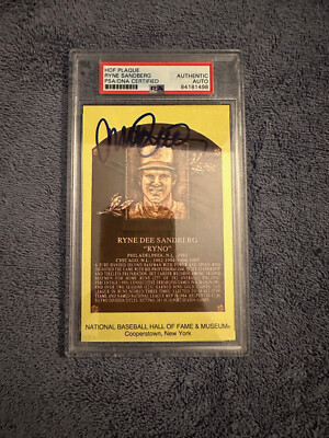 Ryan Sandberg HOF Plaque postcard Signed AUTO PSA DNA Cubs | eBay