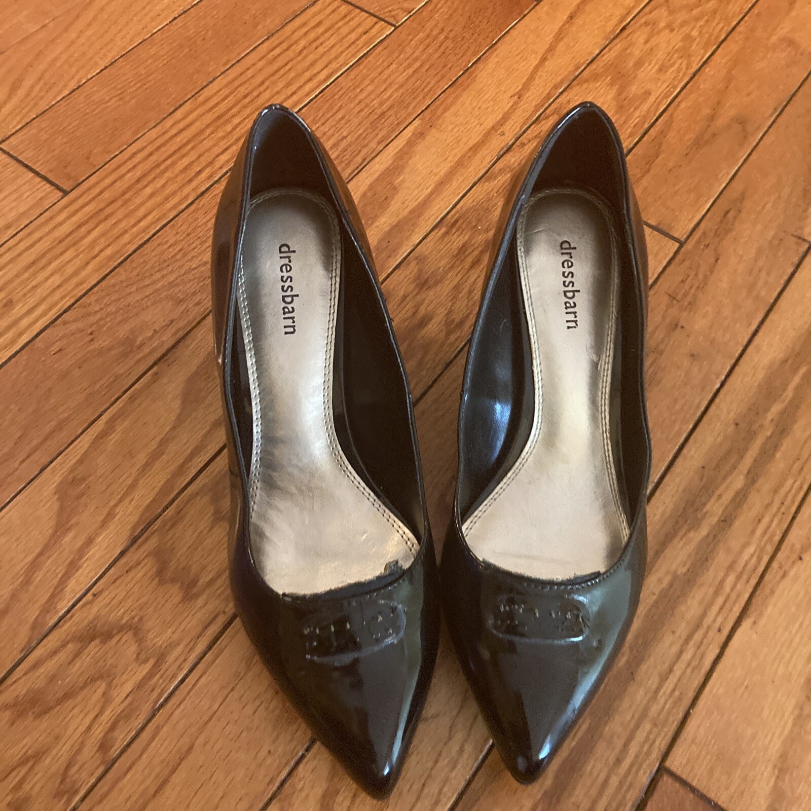 Dressbarn Classy Shiny Pumps 2.5" Heels Patent Leather Black size 8.5 ...
