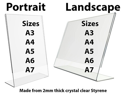 Acrylic Counter Poster Holder Perspex Leaflet Display Stand A3 A4 A5 A6 ...