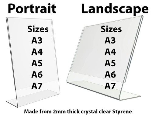 Acrylic Counter Poster Holder Perspex Leaflet Display Stand A3 A4 A5 A6 ...