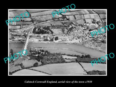 OLD LARGE HISTORIC PHOTO OF CALSTOCK CORNWALL ENGLAND VIEW OF THE TOWN ...